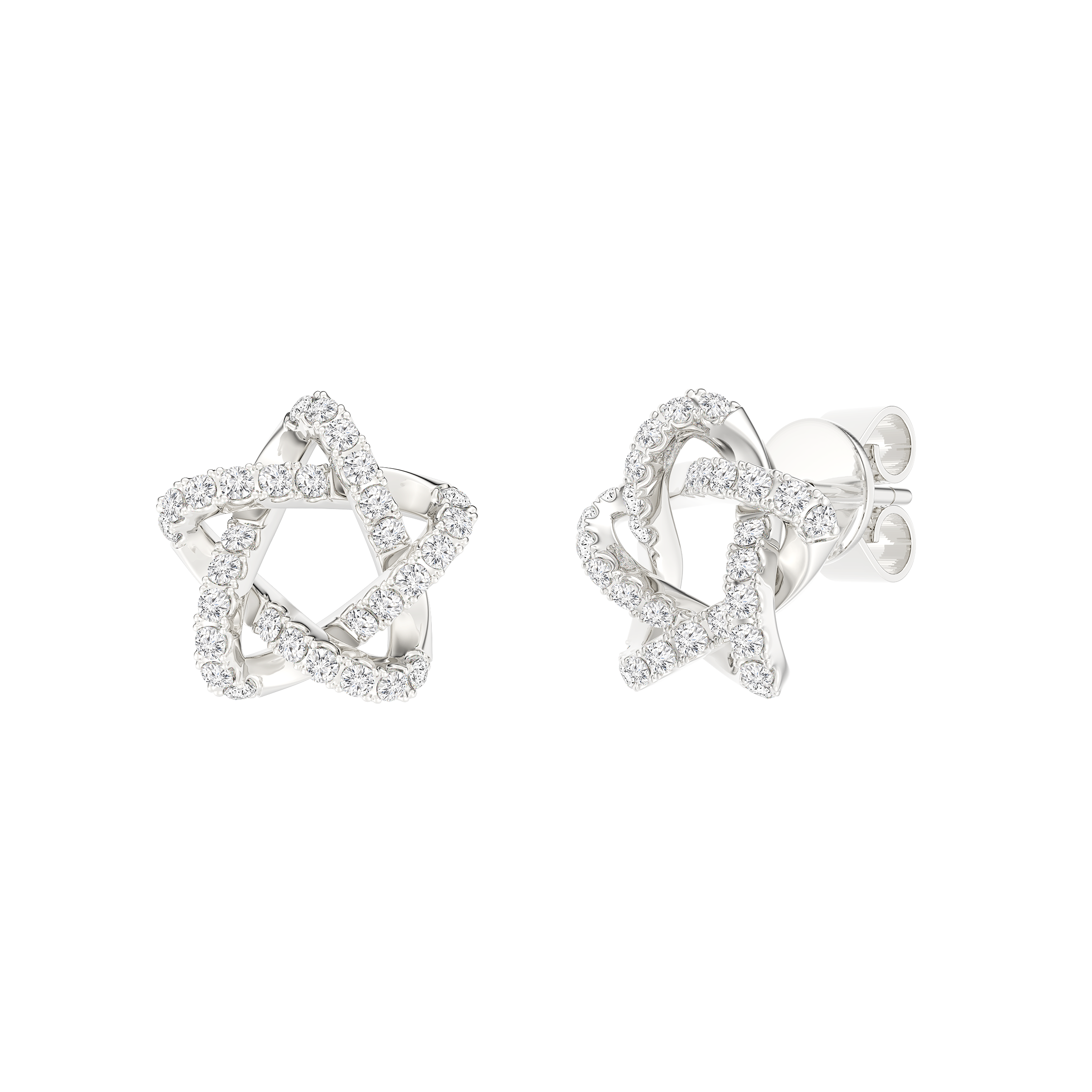 Stellar Diamond Earrings in 10K White Gold | D&P Malaysia