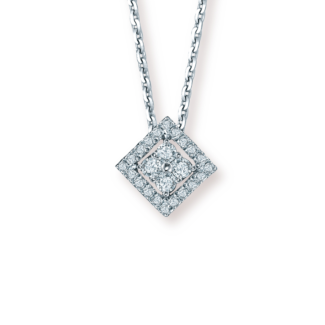 Elektra Convertible Diamond Pendant in White Gold | D&P Malaysia