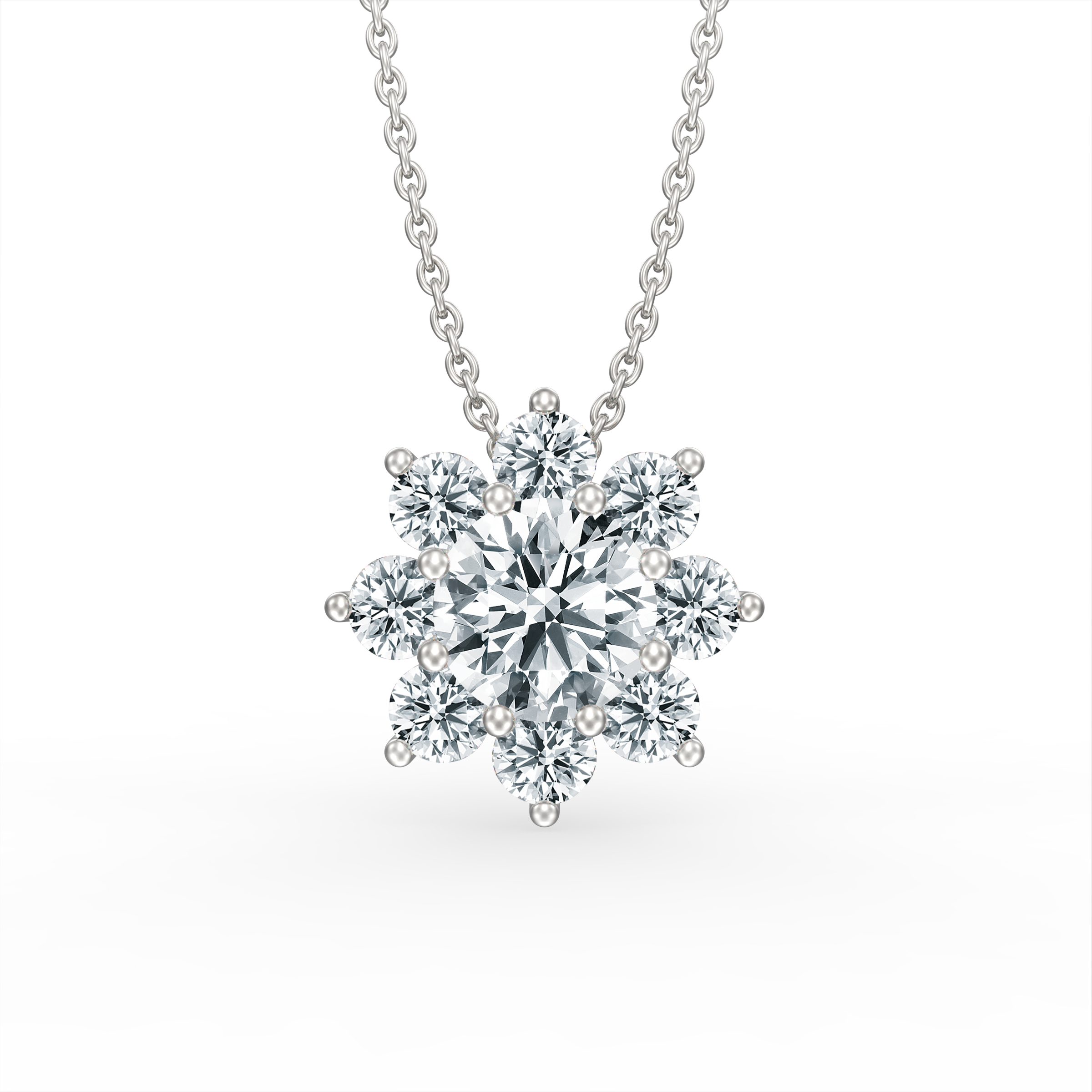 Estrella De Sol Diamond Pendant in Platinum | D&P Malaysia