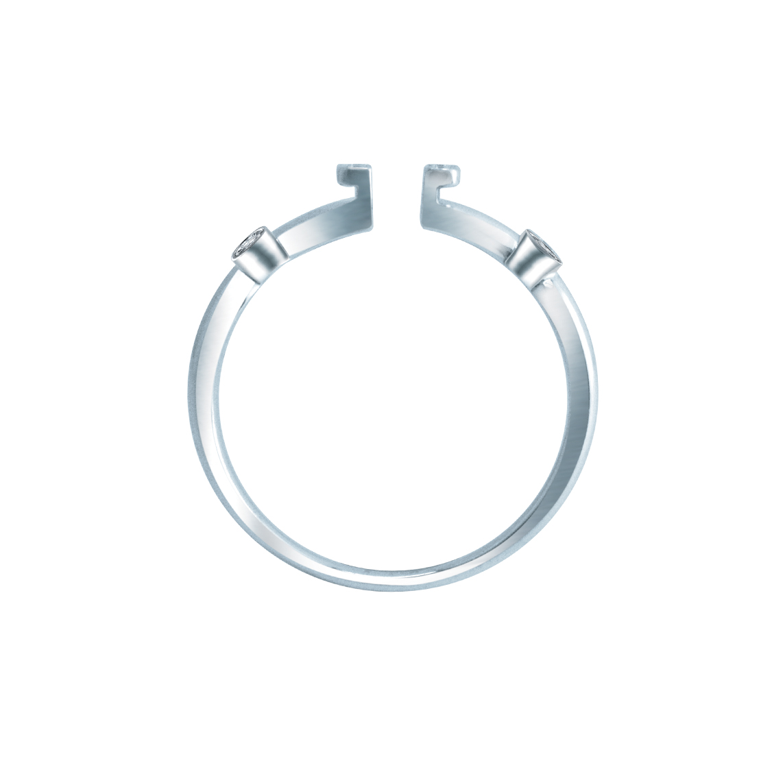 Avant Garde Convertible Ring Casing in White Gold | D&P Malaysia